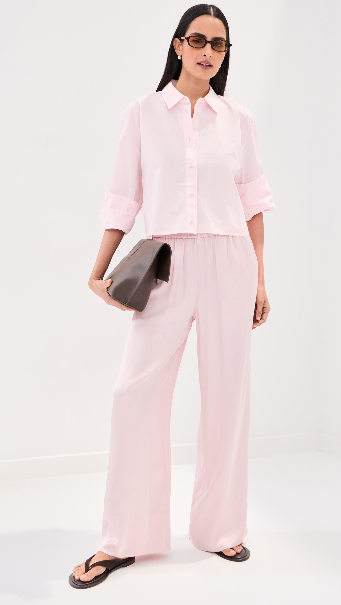 LE BOP LE BOP Felicity Boxy Cropped Poplin Button-Down Shirt